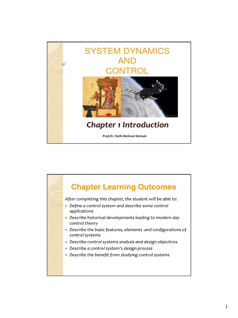 System Dynamics AND Control: Chapter 1 Introduction | PDF | Control Theory | Automation