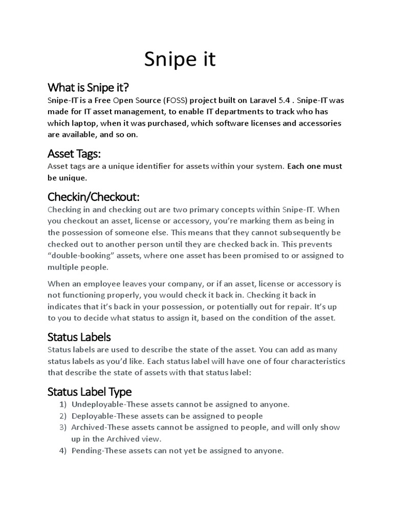 Snipe It | PDF | Graphical User Interfaces | Computer Keyboard