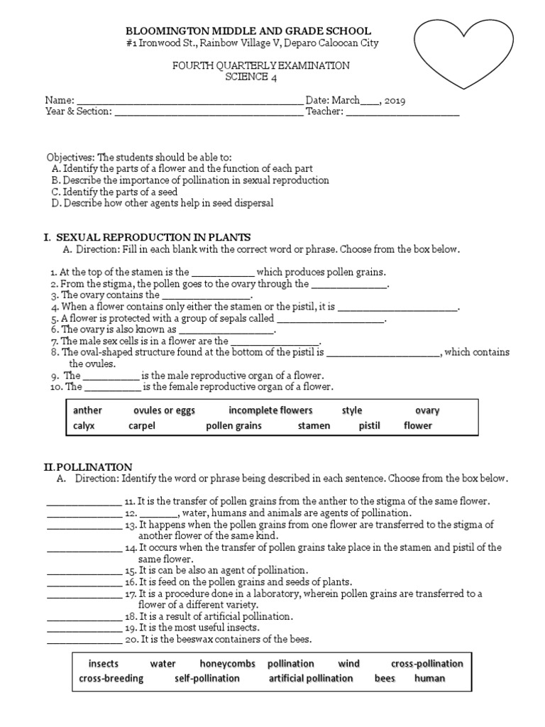 SCIENCE4 QUARTERLY4 Jen1 | PDF | Flowers | Seed