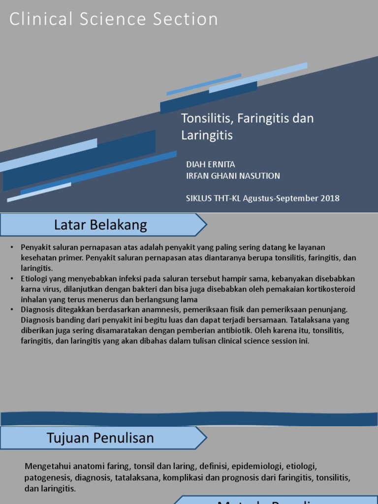Tatalaksana Faringitis dan Laringitis | PDF | Sains & Matematika