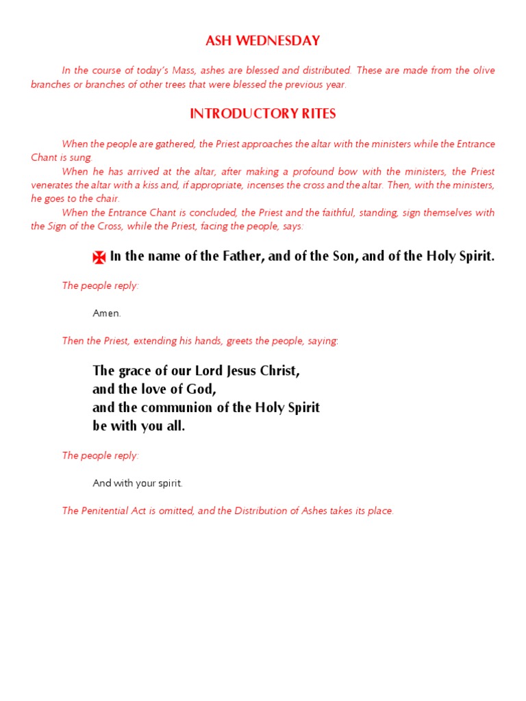Ash Wednesday Ashes | PDF | Mass (Liturgy) | Eucharist