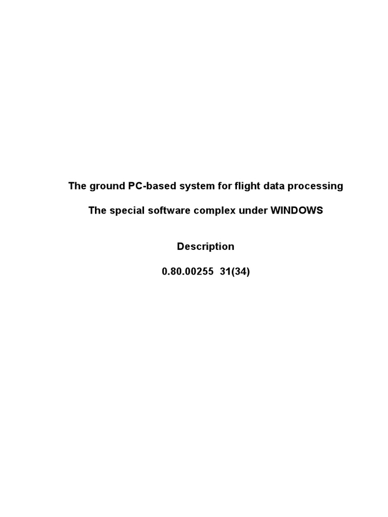 PC-based flight data processing system | PDF | Menu (Computing ...