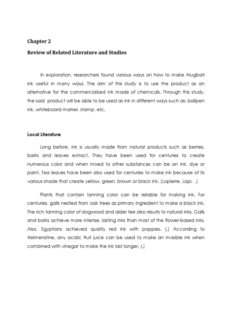 Alugbati Ink: A Review of Related Literature and Studies | PDF | Ink ...
