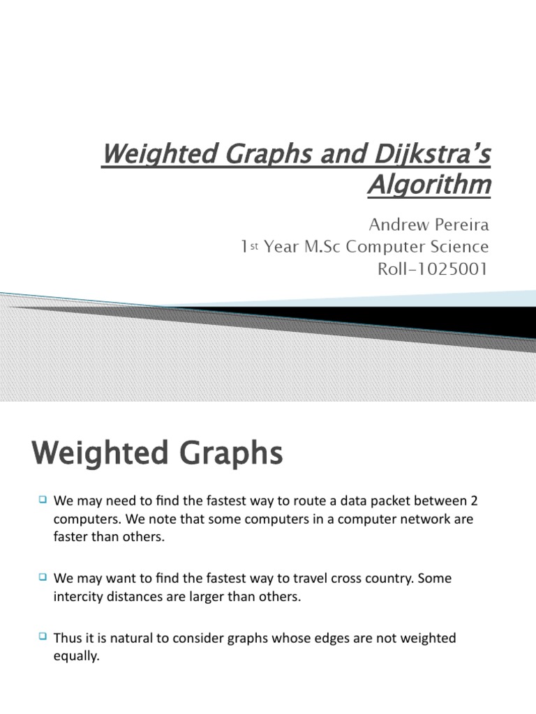 Weighted Graphs and Dijkstra's Algorithm | PDF | Discrete Mathematics ...