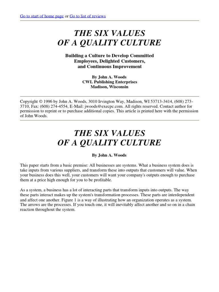 Values of Quality Culture | PDF | Value (Ethics) | Information