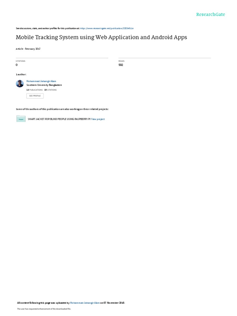 Design and Implementations of Gps Mobile Tracking System | Download Free PDF | Mobile App ...