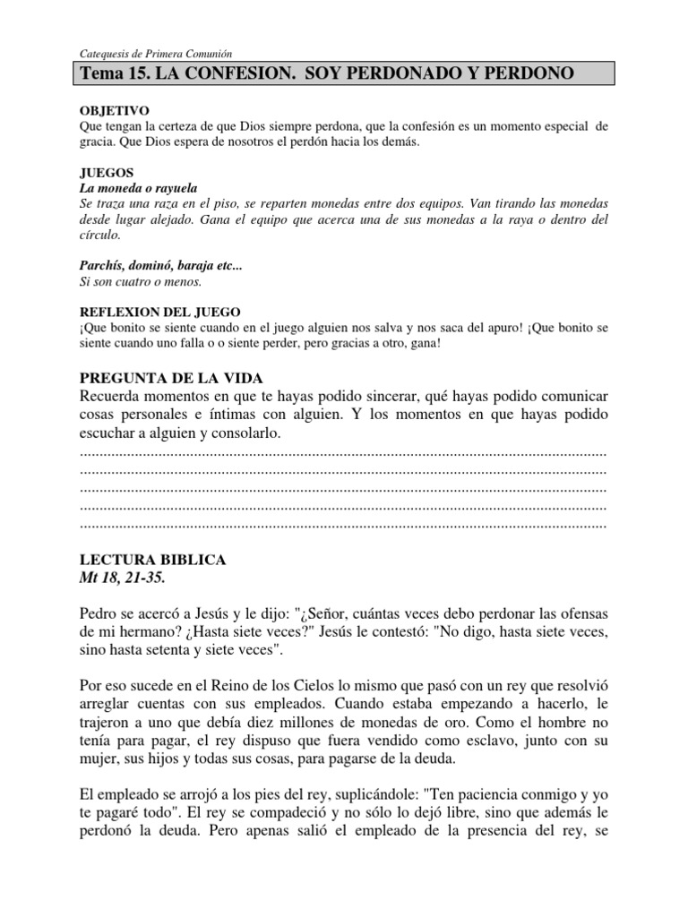 15 La Confesion Soy Perdonado y Perdono | PDF | Perdón | Pecado