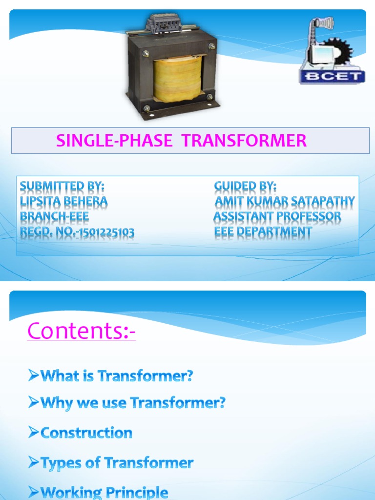 Single-Phase Transformer | PDF