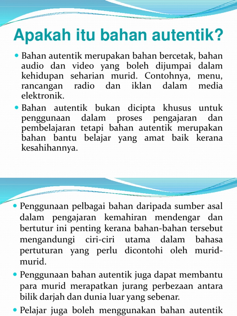 Bahan Bantu Belajar (Bahan Autentik) | PDF