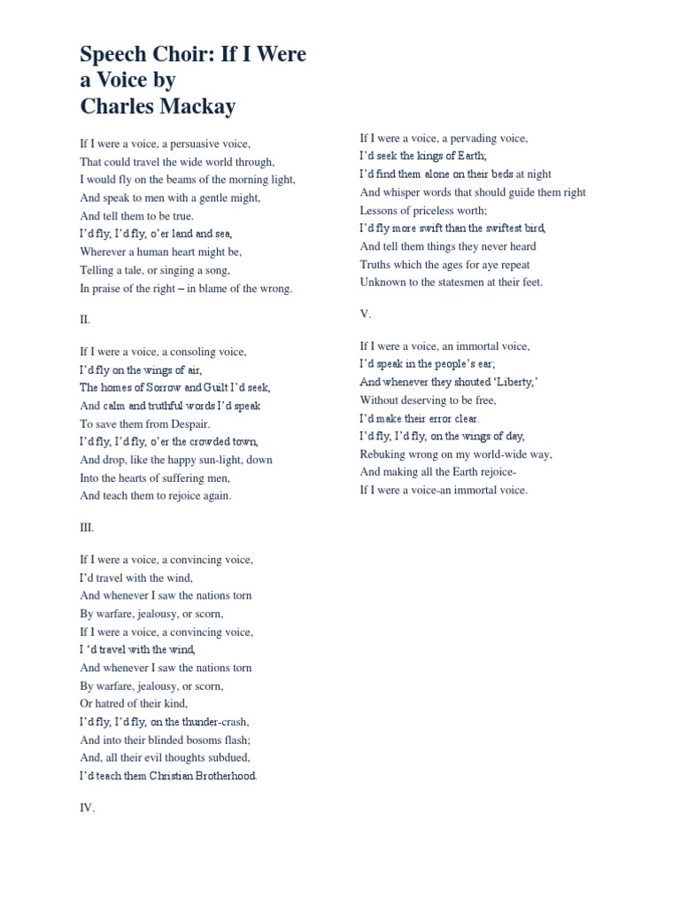 Speech Choir Pieces | PDF | Singing