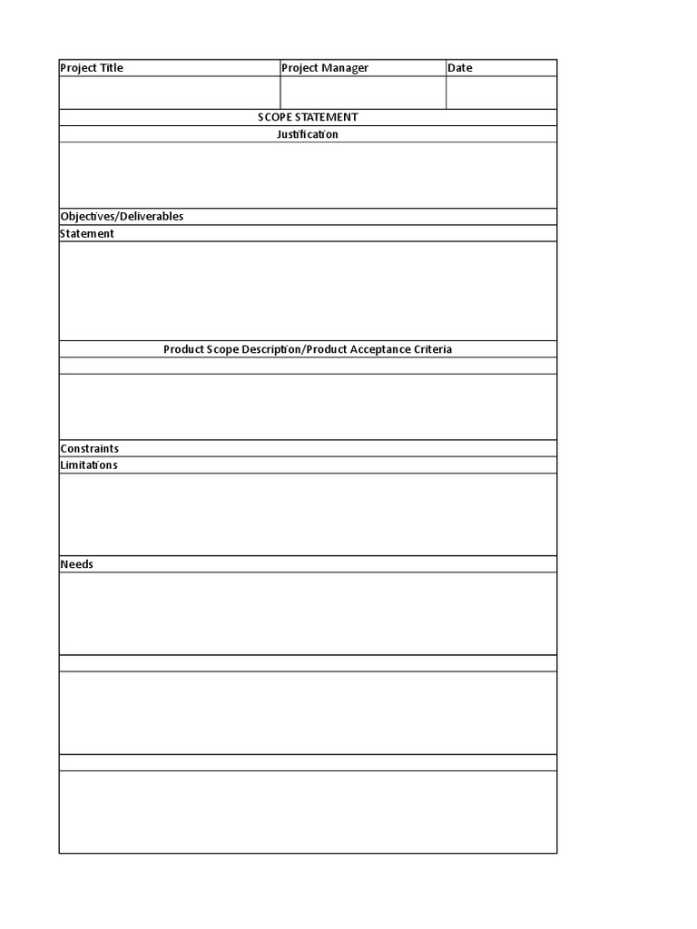 Project Scope Form | PDF