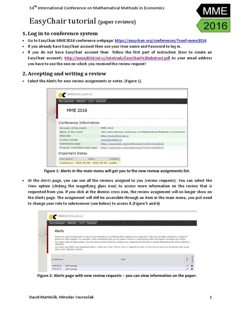Easychair Tutorial Tutorial: 1. Log in To Conference System Log in To ...
