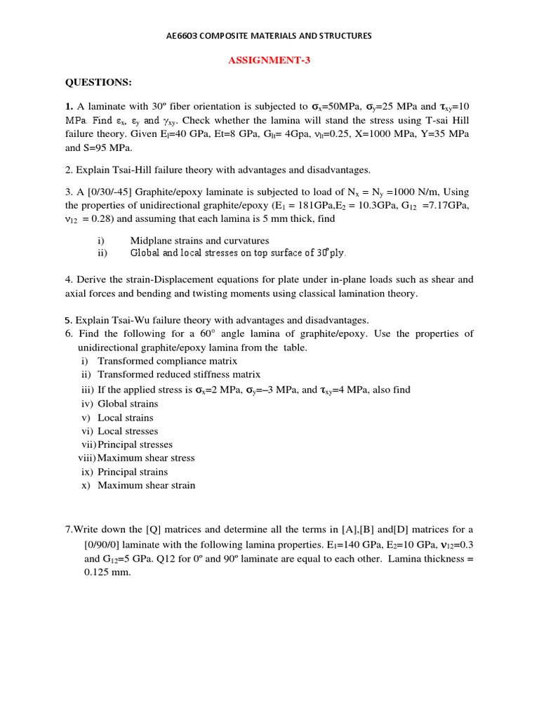 Graphite/Epoxy Composite Analysis | PDF