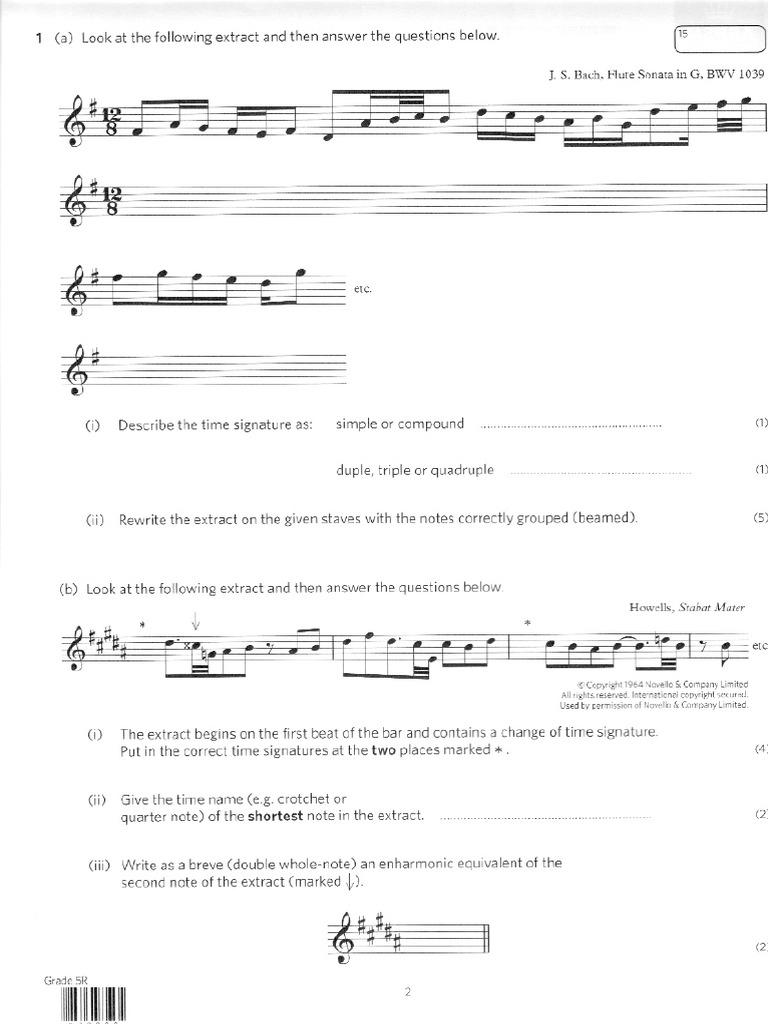 ABRSM Grade 5 Test | PDF