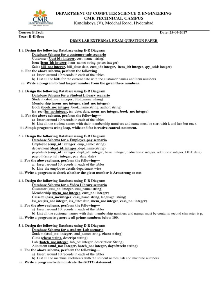 DBMS Lab Paper | PDF | Databases | Information Retrieval DBMS Lab Paper | PDF | Databases | Information Retrieval