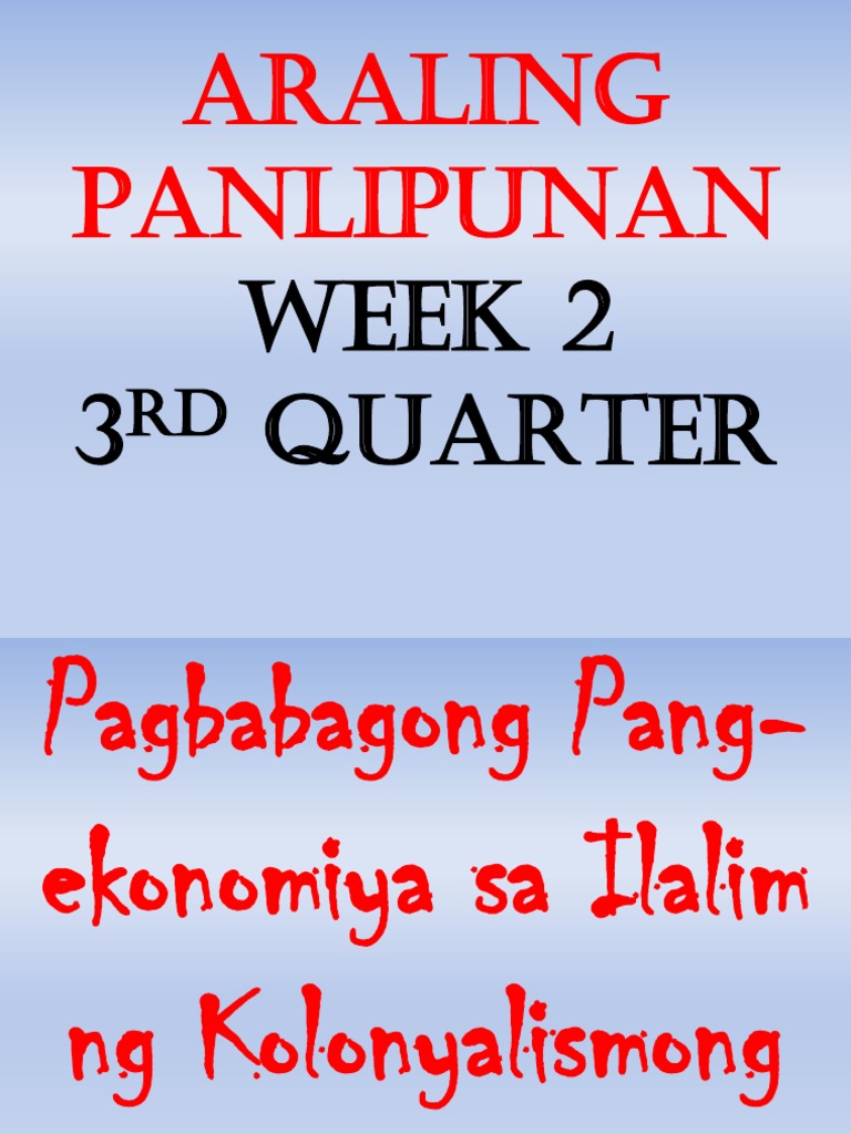 Araling Panlipunan 4q Week 2 | PDF