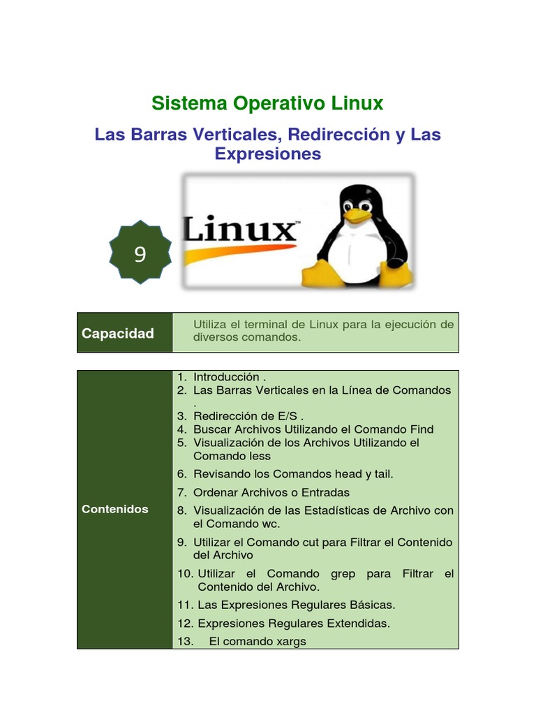 Comandos de manipulación de archivos de texto en Linux | PDF | Expresión regular | Archivo de ...