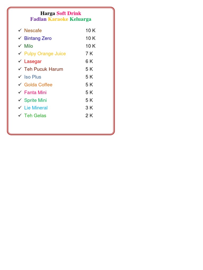 Harga Minuman | PDF