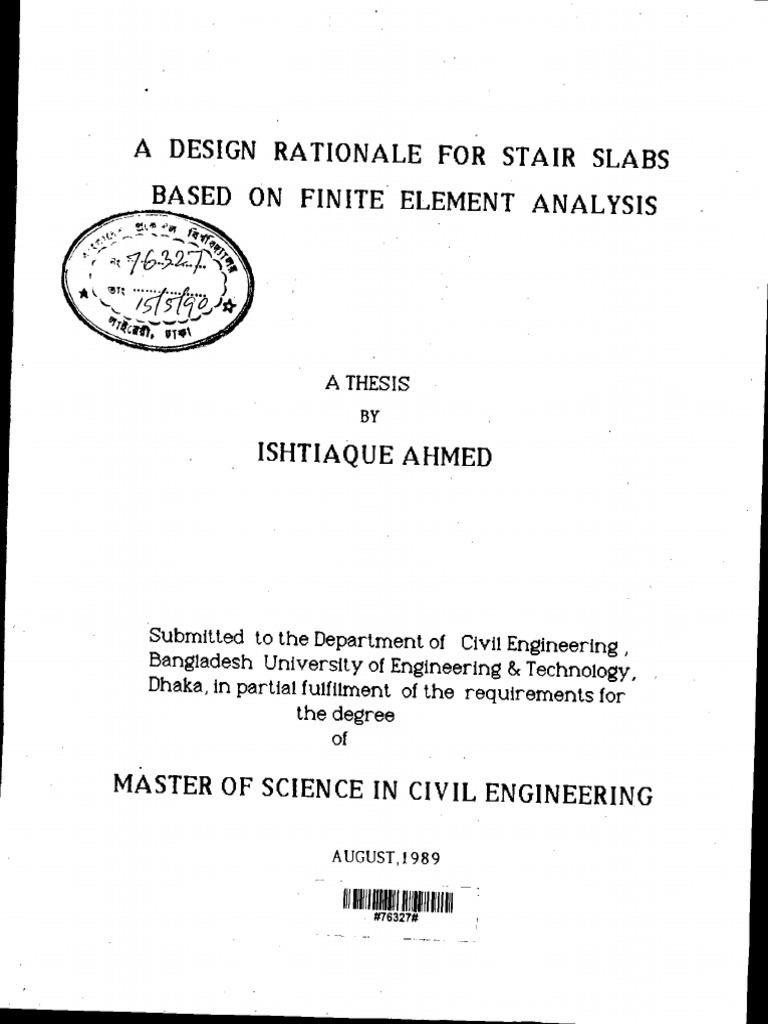 A Design Rationale For Stair Slabs Based On Finite Element Analysis PDF ...