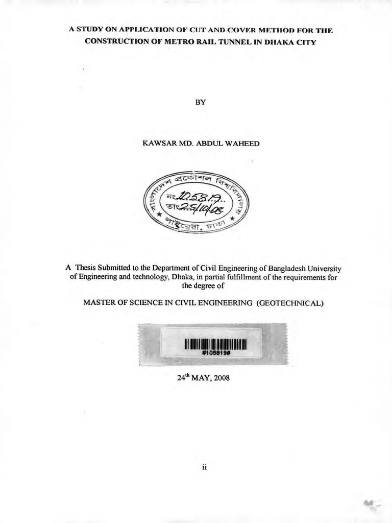 A Study On Aplication of Cut and Cover Method For The Construction of ...