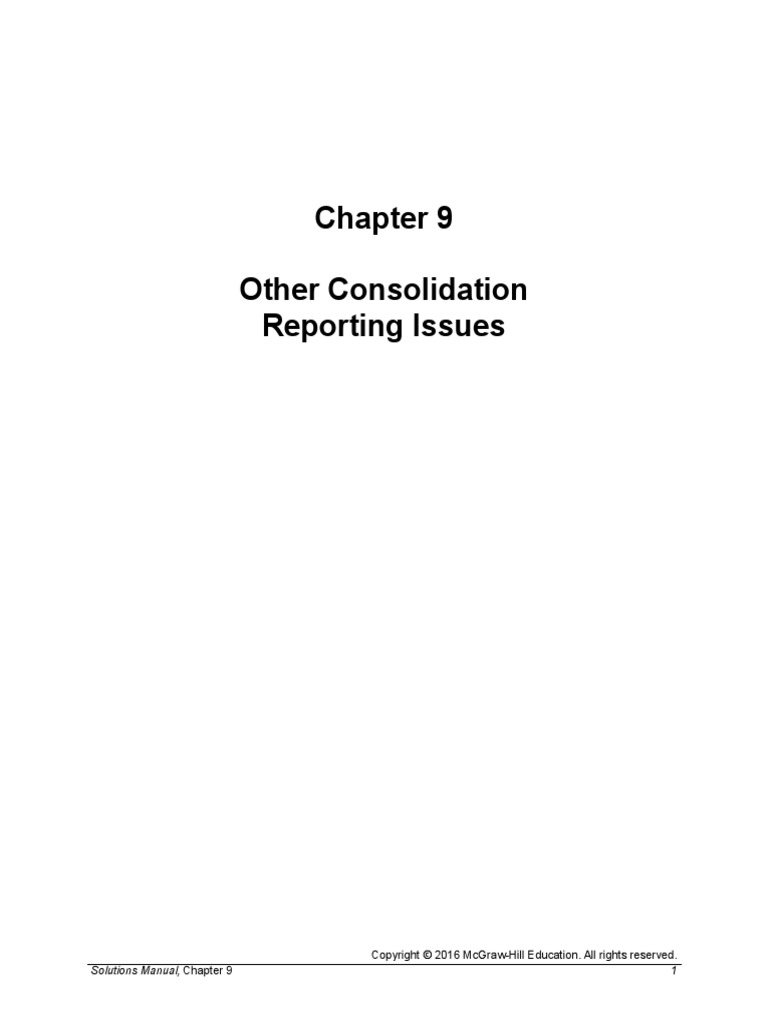 Other Consolidation Reporting Issues: Solutions Manual, Chapter 9 1 | PDF | Deferred Tax ...