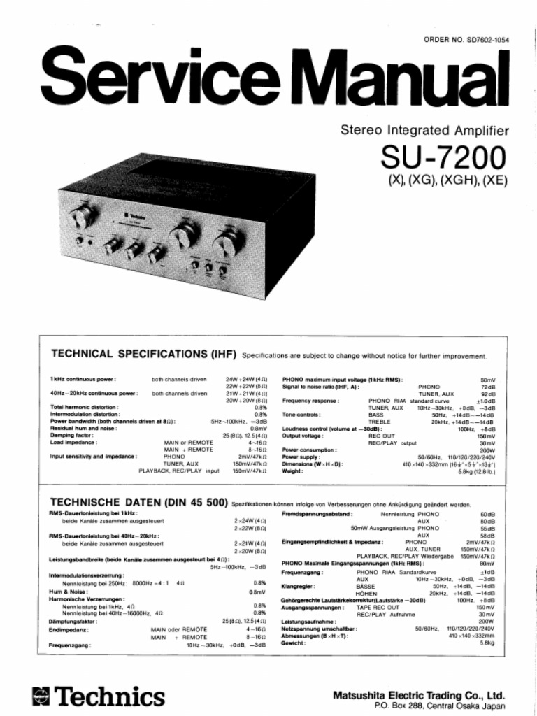 Technics Su-7200 SM | PDF