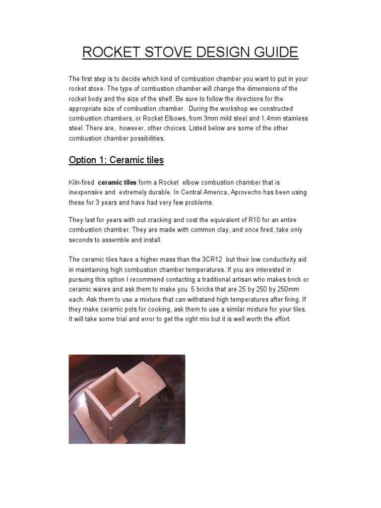 Rocket Stove Design Guide PDF | PDF | Stove | Thermal Insulation