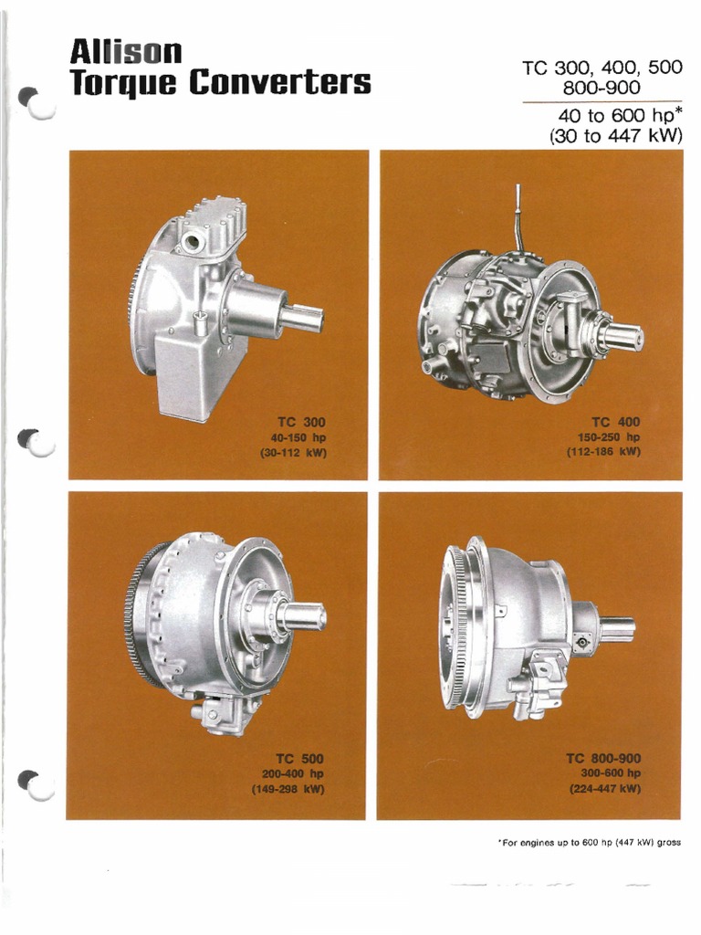 Allison Torque Converter Specifications | PDF | Transmission (Mechanics ...