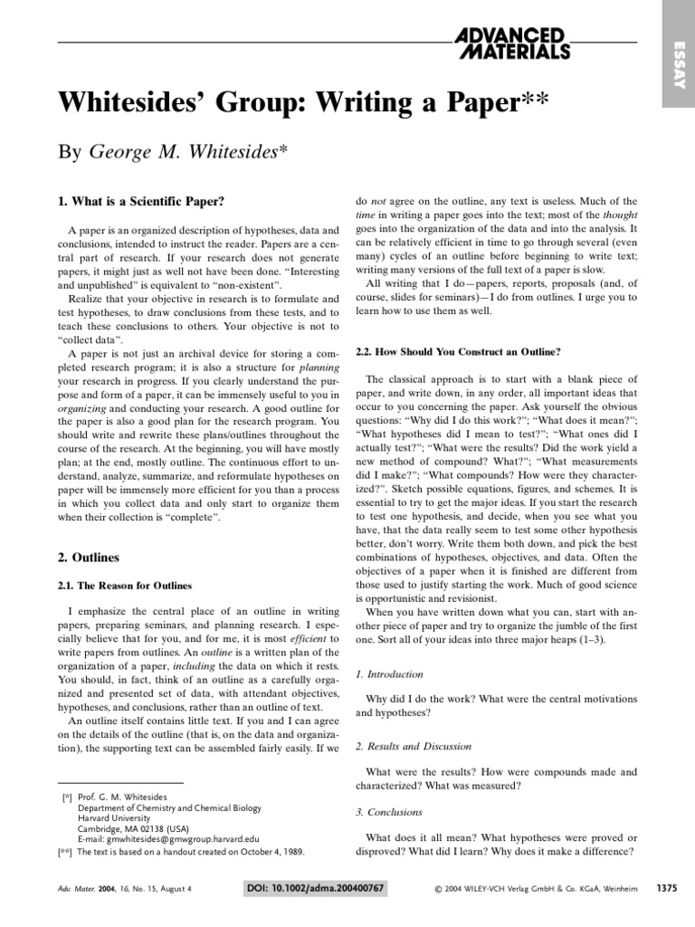 Guide To Writing A Paper | PDF