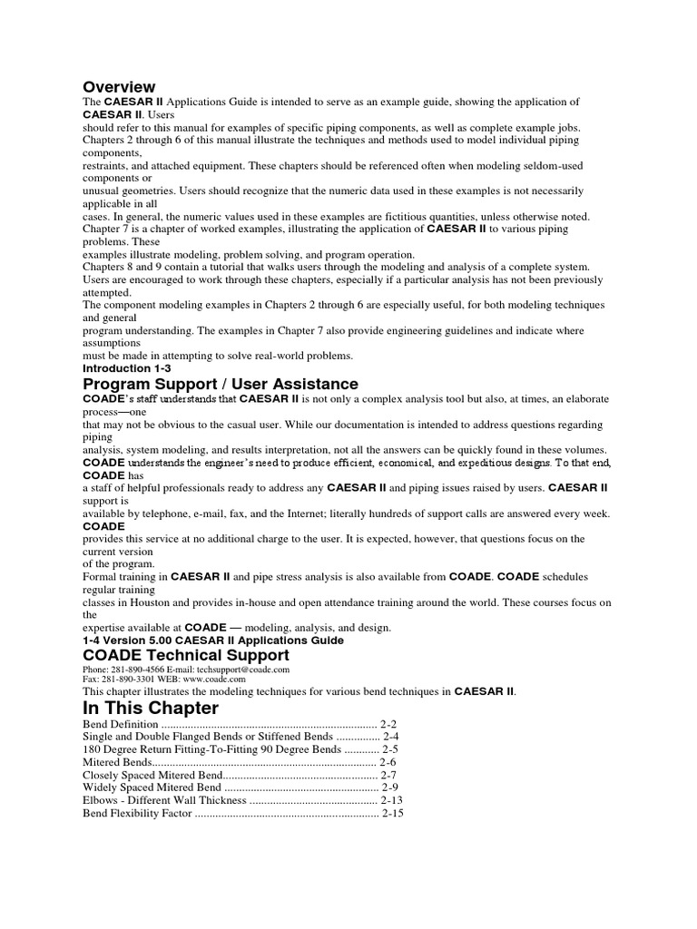 In This Chapter: Caesar Ii. Users | PDF | Angle | Curvature