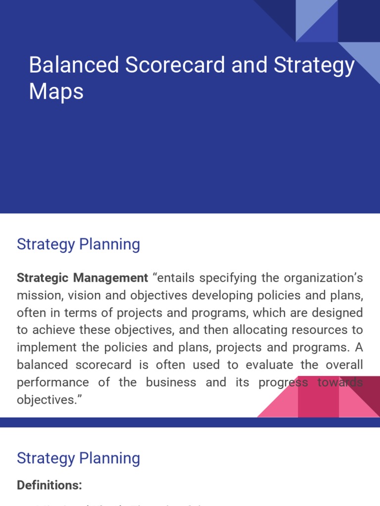 Balanced Scorecard and Strategy Maps | PDF | Strategic Management ...