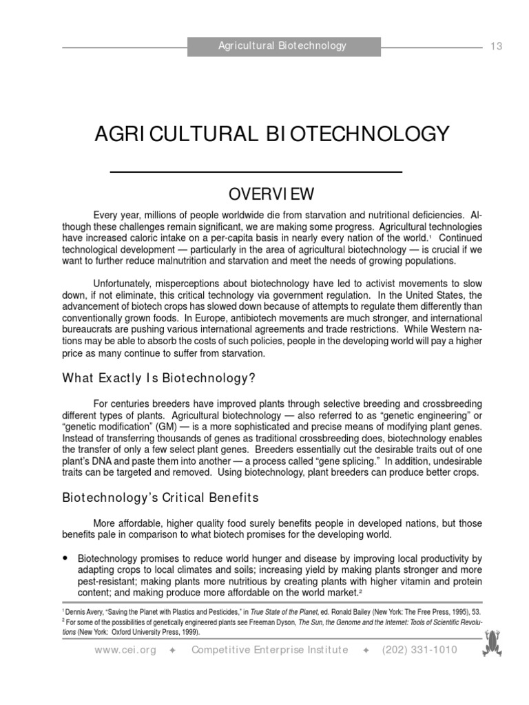 Agricultural Biotechnology: What Exactly Is Biotechnology? | PDF ...