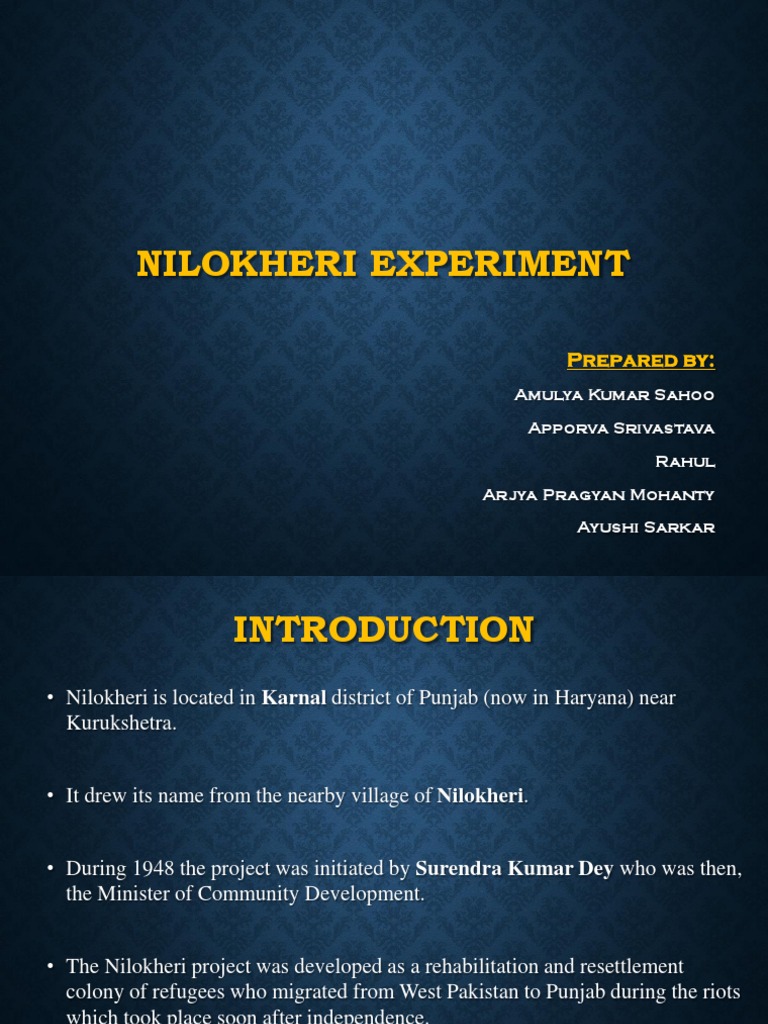 Nilokheri Experiment: Prepared by | PDF | Vocational Education ...