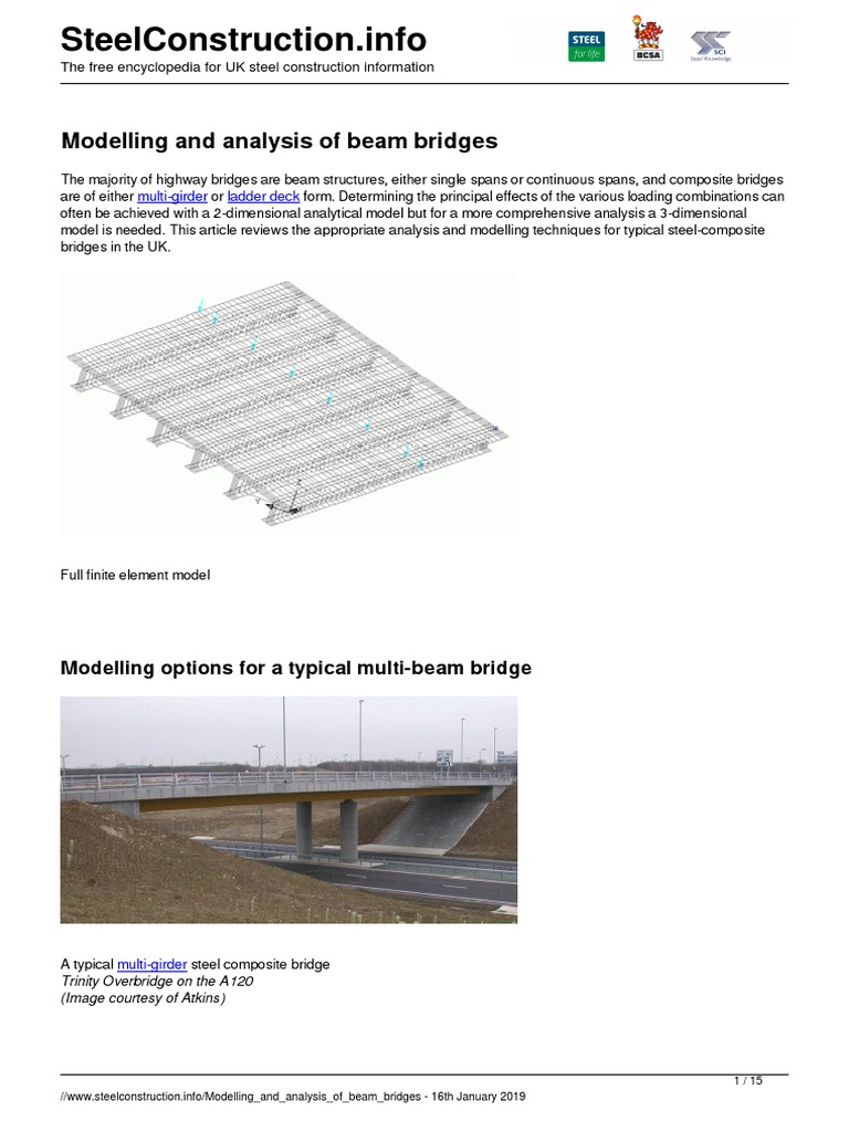 UK Steel Beam Bridge Modelling Techniques | PDF | Bending | Buckling
