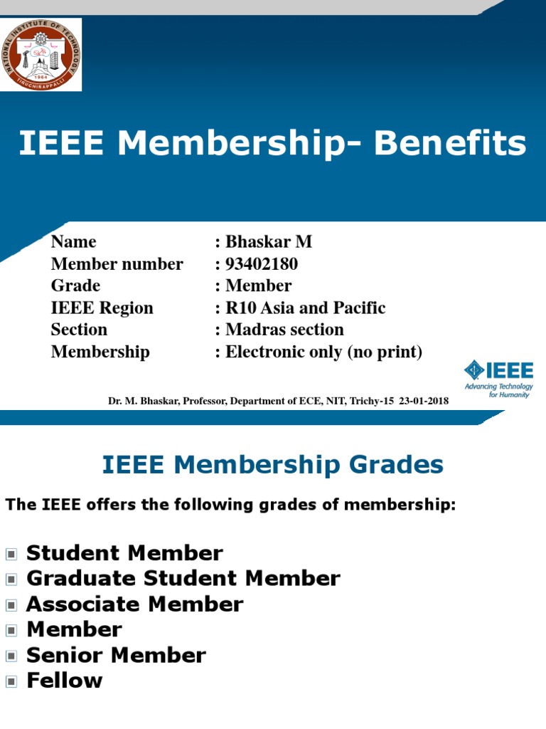 Benefits of IEEE Membership-Presentation | PDF | Institute Of ...