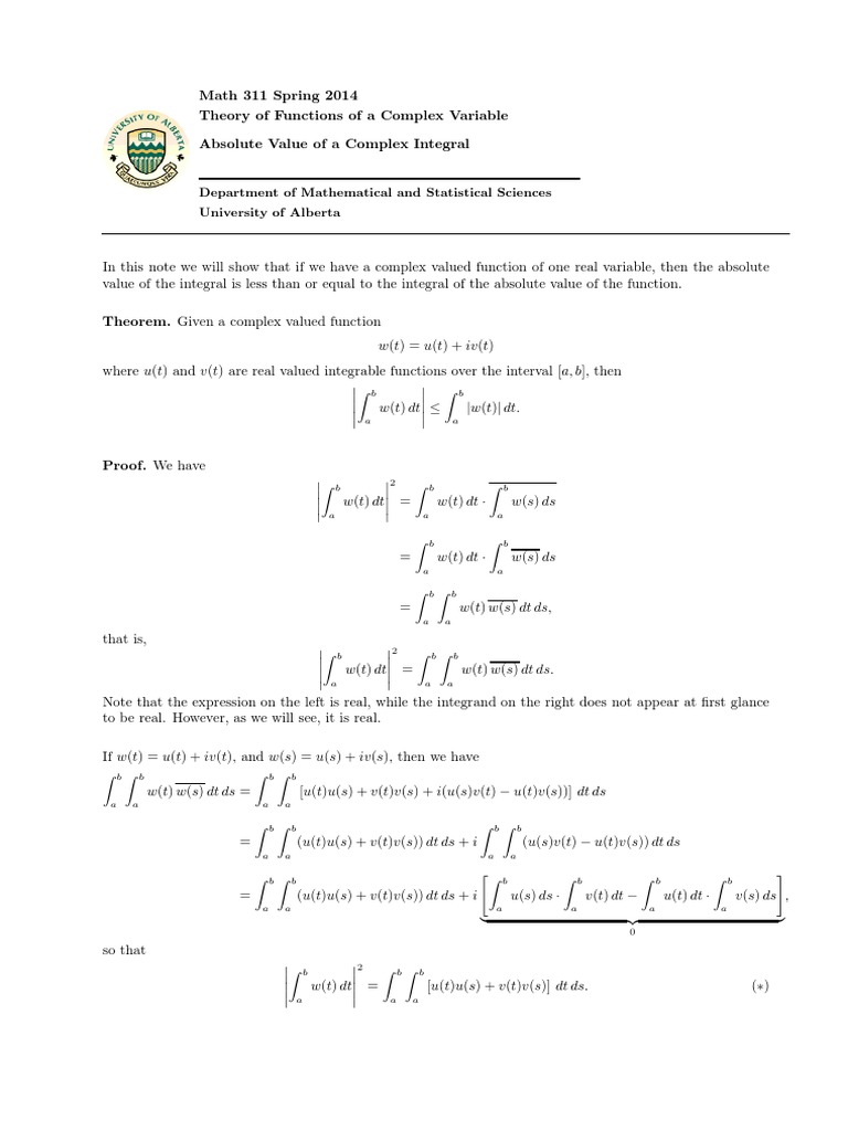 Complex Integration Methods | PDF | Integral | Function (Mathematics)