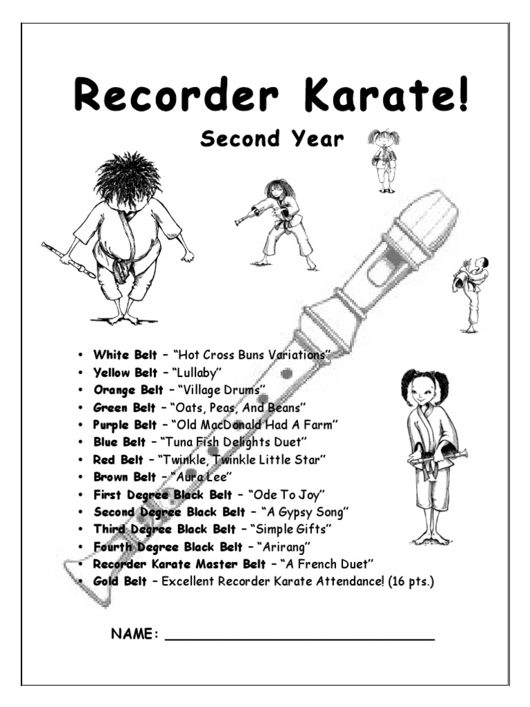 .Recorder Karate Method Book Second Year | PDF | Recorder (Musical ...