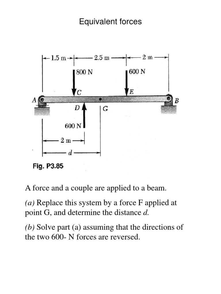 Equivalent Force Systems Example Problems | PDF | Mechanical Engineering | Applied And ...