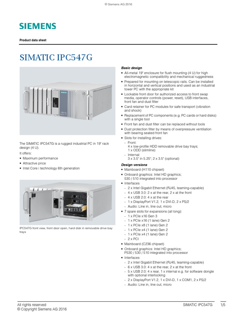 Simatic Ipc547g en PDF | PDF | Solid State Drive | Hard Disk Drive