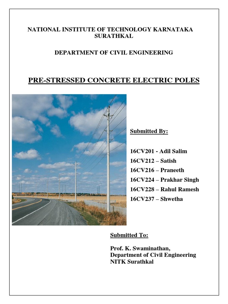 Pre-Stressed Concrete Electric Poles | PDF | Prestressed Concrete ...
