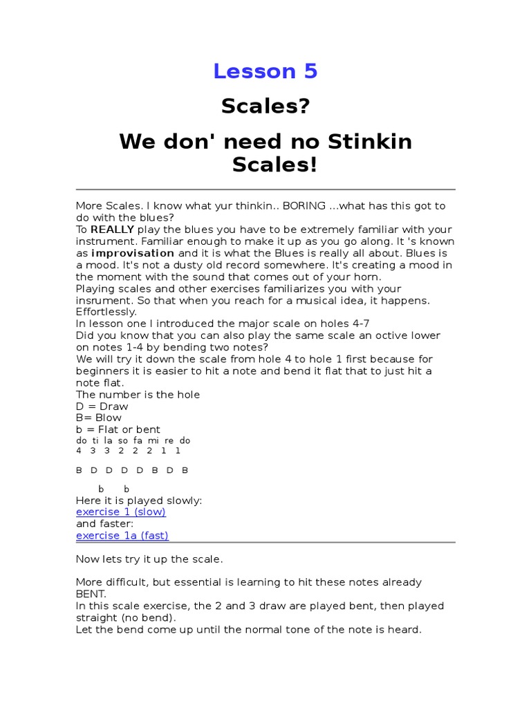 Scales? We Don' Need No Stinkin Scales!: Lesson 5 | PDF