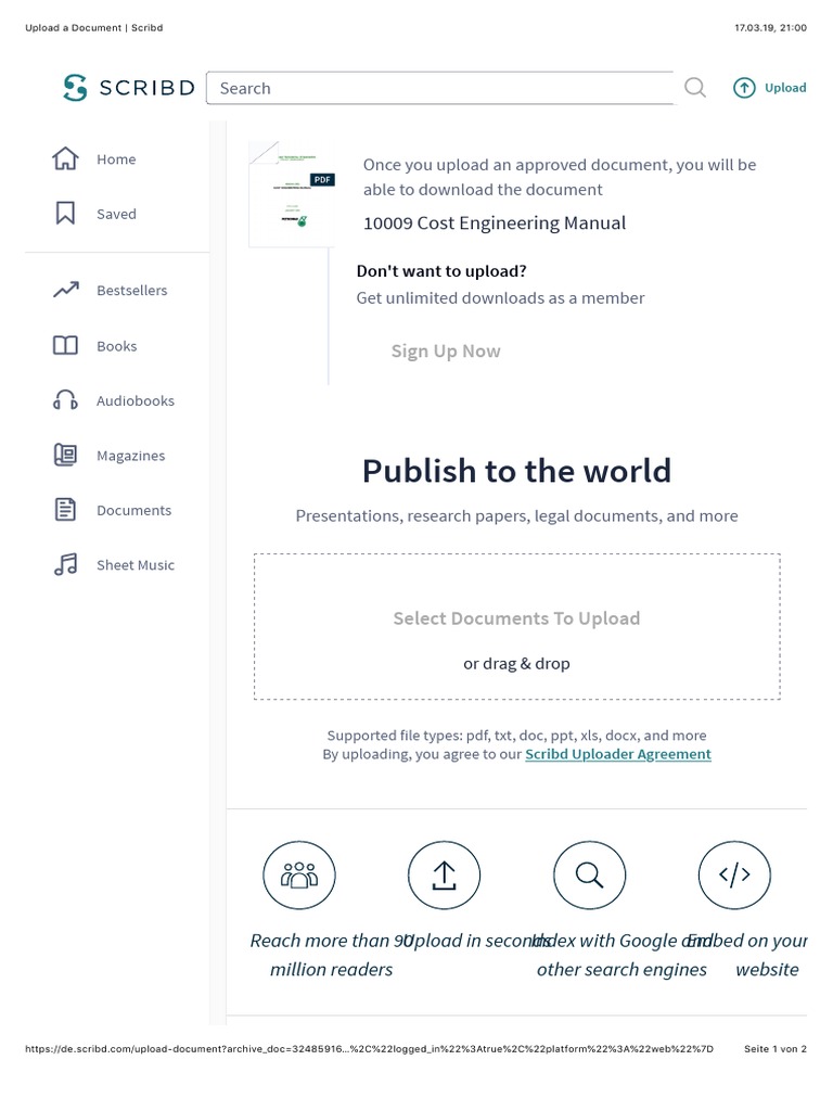 Upload A Document Scribd Pdf Pdf Scribd World Wide Web