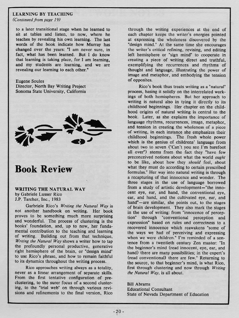 Book Review - Writing The Natural Way | PDF