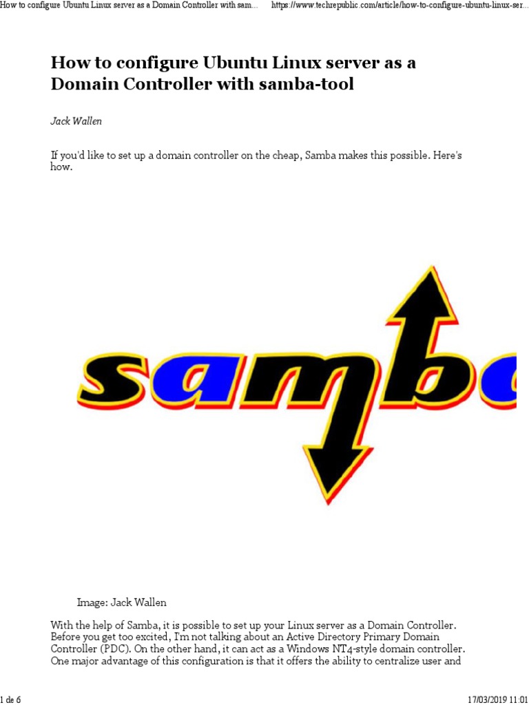 How To Configure Ubuntu Linux As A Domain Controller With Sambatool 0523