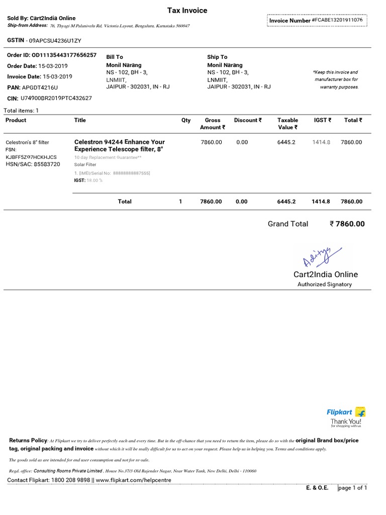 Solar Filter | PDF | Invoice | Taxes