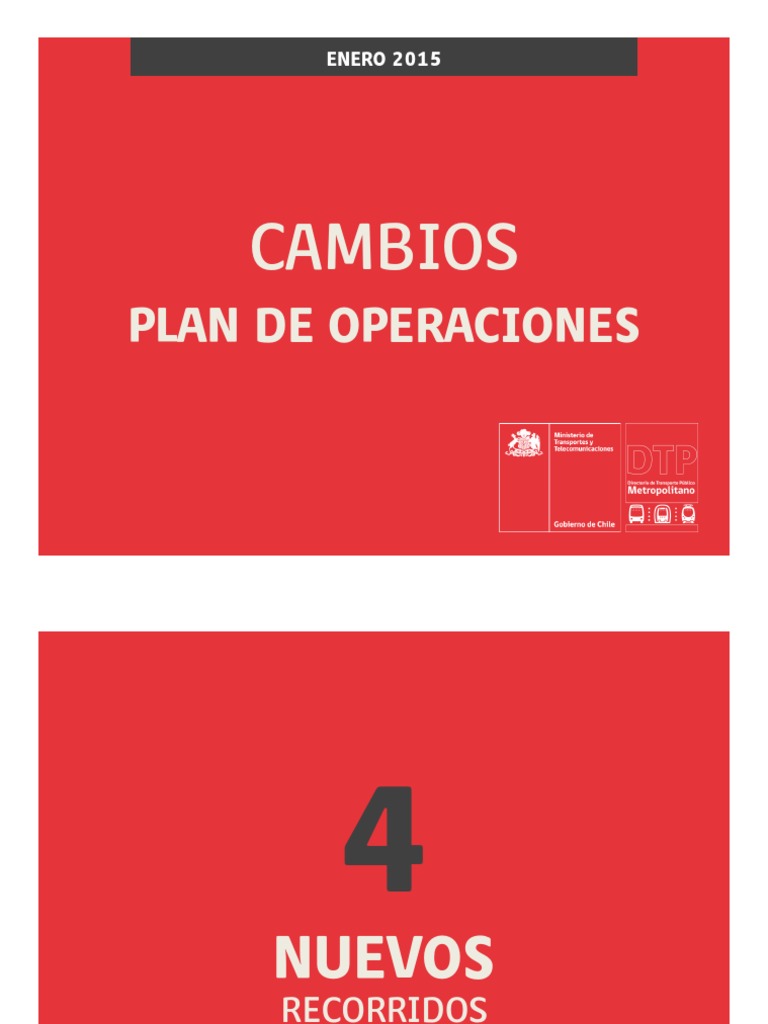 Cambios Plan de Operaciones DTPM PDF | PDF | Chile | Transporte