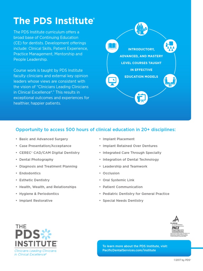 3 PDS Institute Brochure | PDF | Dental Implant | Dentistry