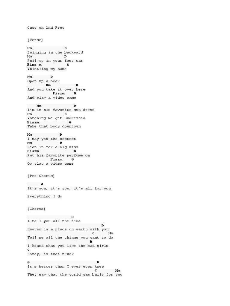 Video Games Chords | PDF | Song Structure | Pop Songs