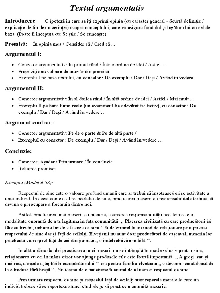 Textul Argumentativ | PDF