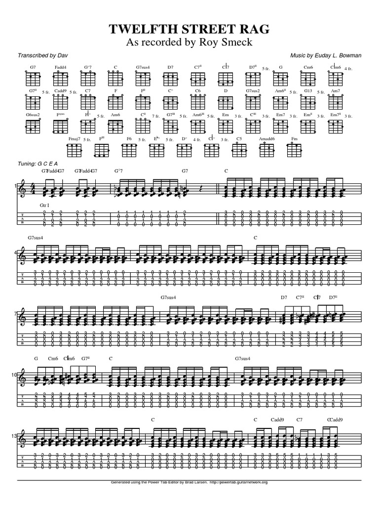 Twelfth Street Rag - Roy Smeck | PDF